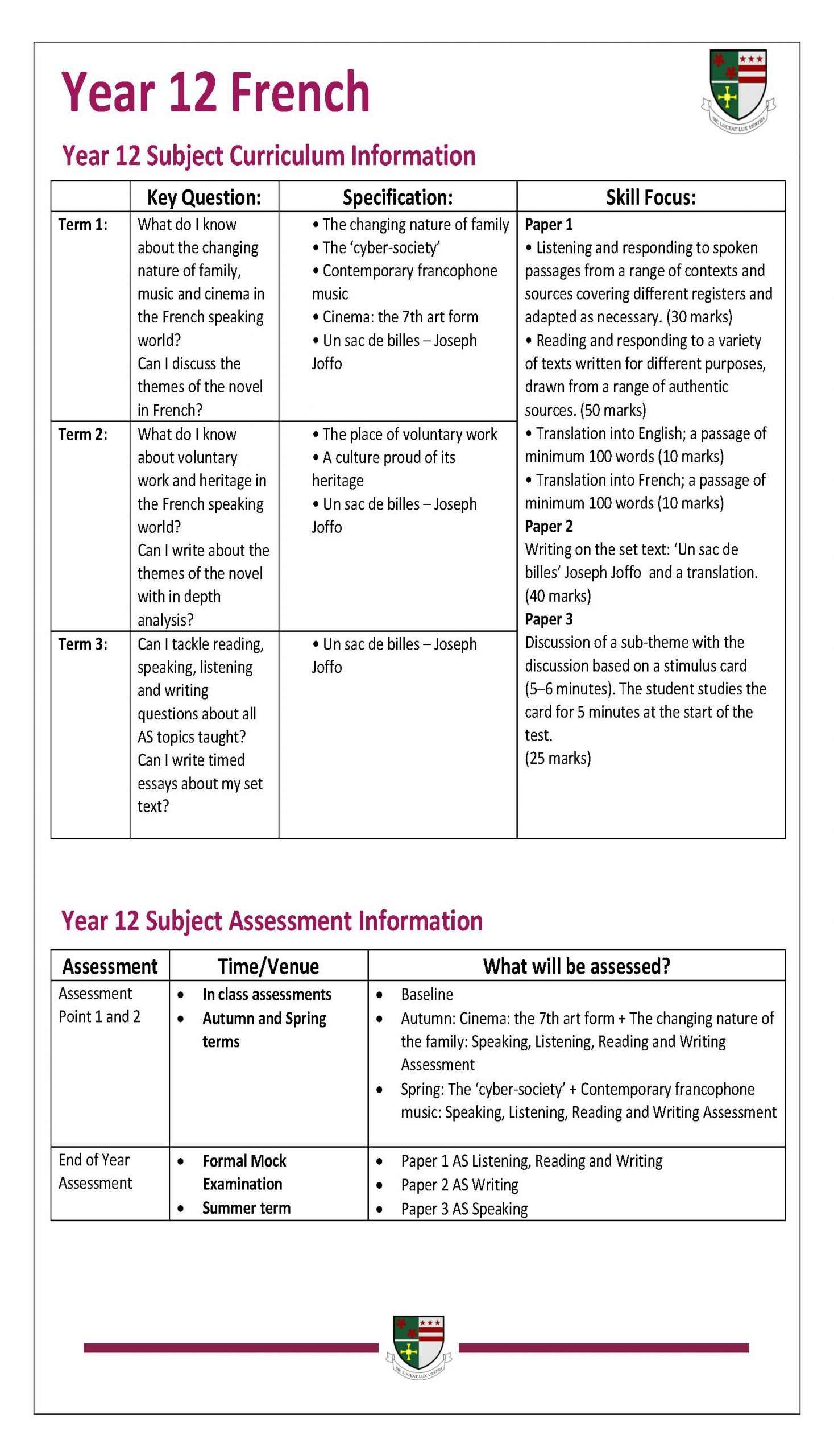 KS5 MFL - St Robert of Newminster